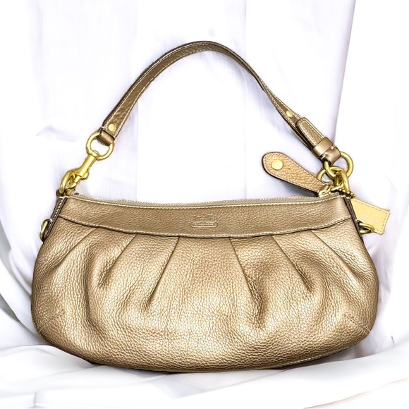 Coach | Bags | Coach Mini Y2k Gold Metallic Leather Shoulder Bag | Poshmark